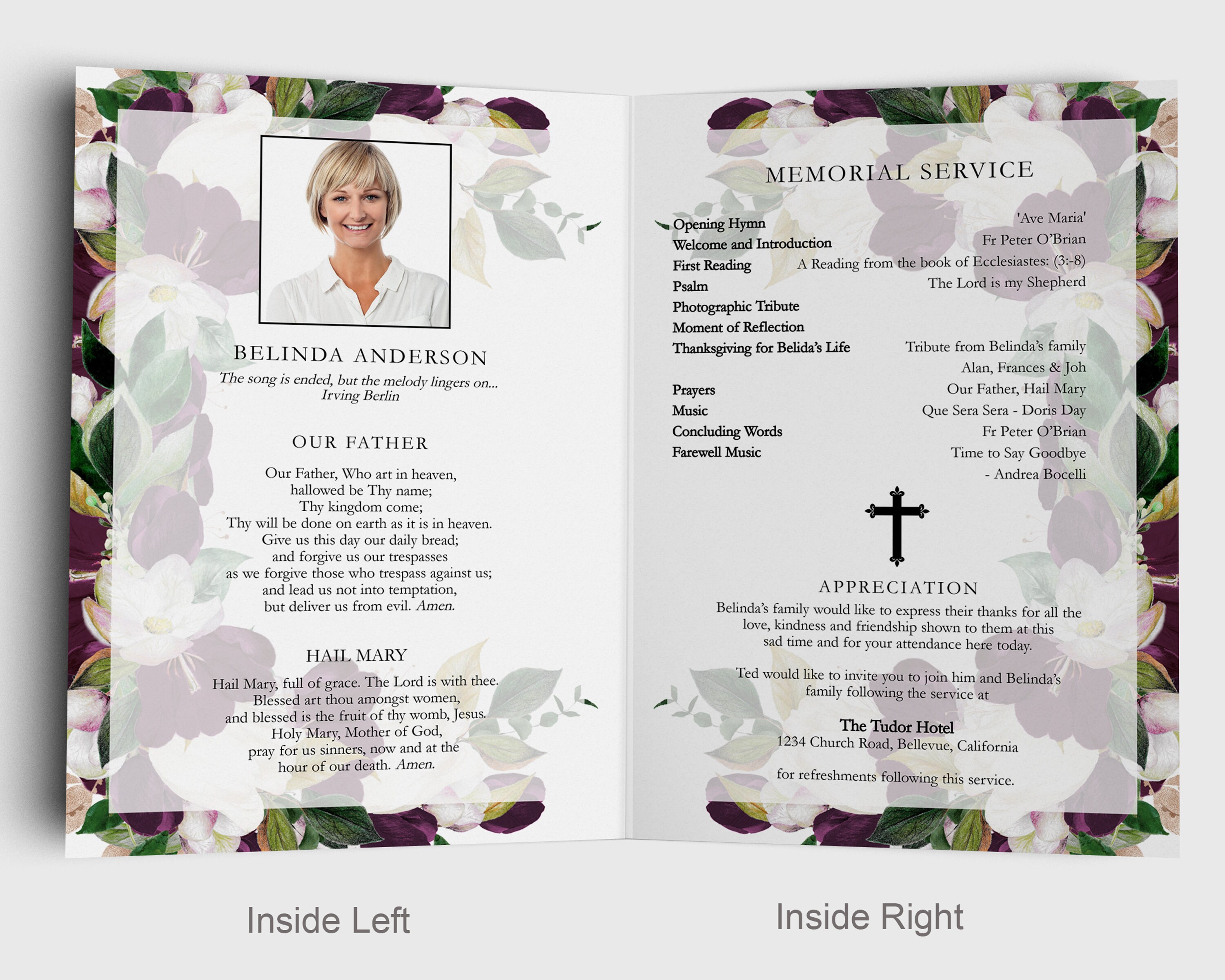 Funeral Program Template Funeral Poems Funeral Programs | Etsy