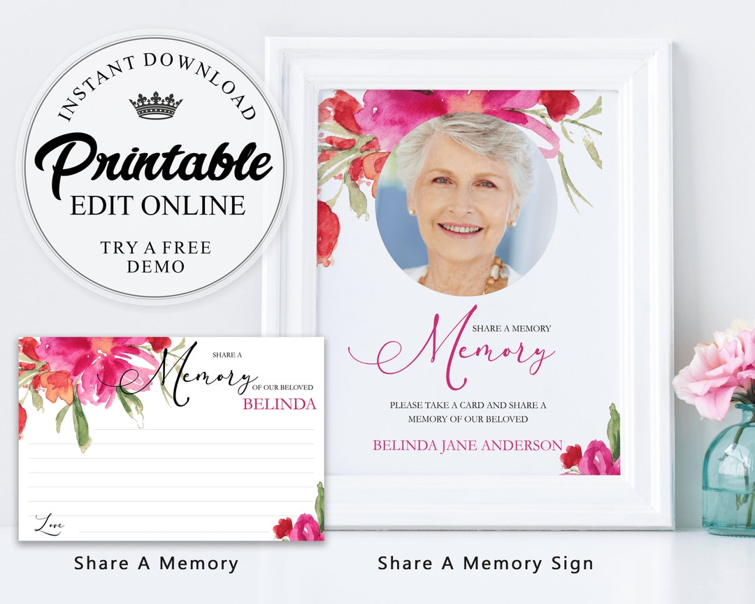Pink Share a Memory Card, Favorite Memory Cards, Pink Funeral Memory ...