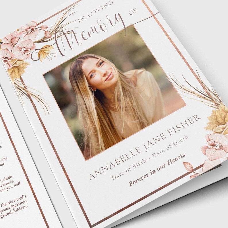 Funeral Program Template Funeral Poems Funeral Programs - Etsy