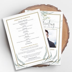 Funeral Program Template, Funeral Programs, Obituary, Funeral Service ...