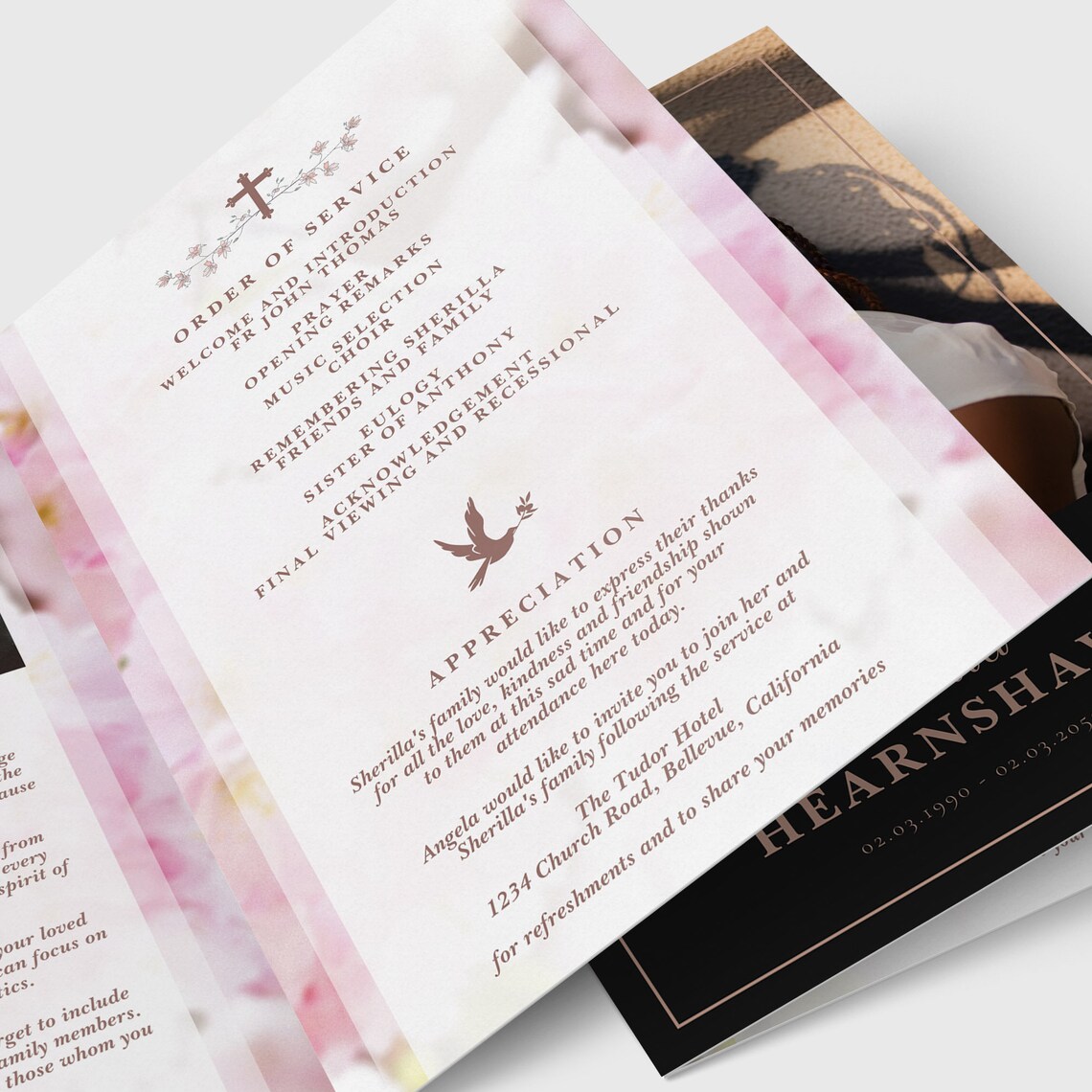 Funeral Program Template 8 Pages Printable Memorial Program - Etsy