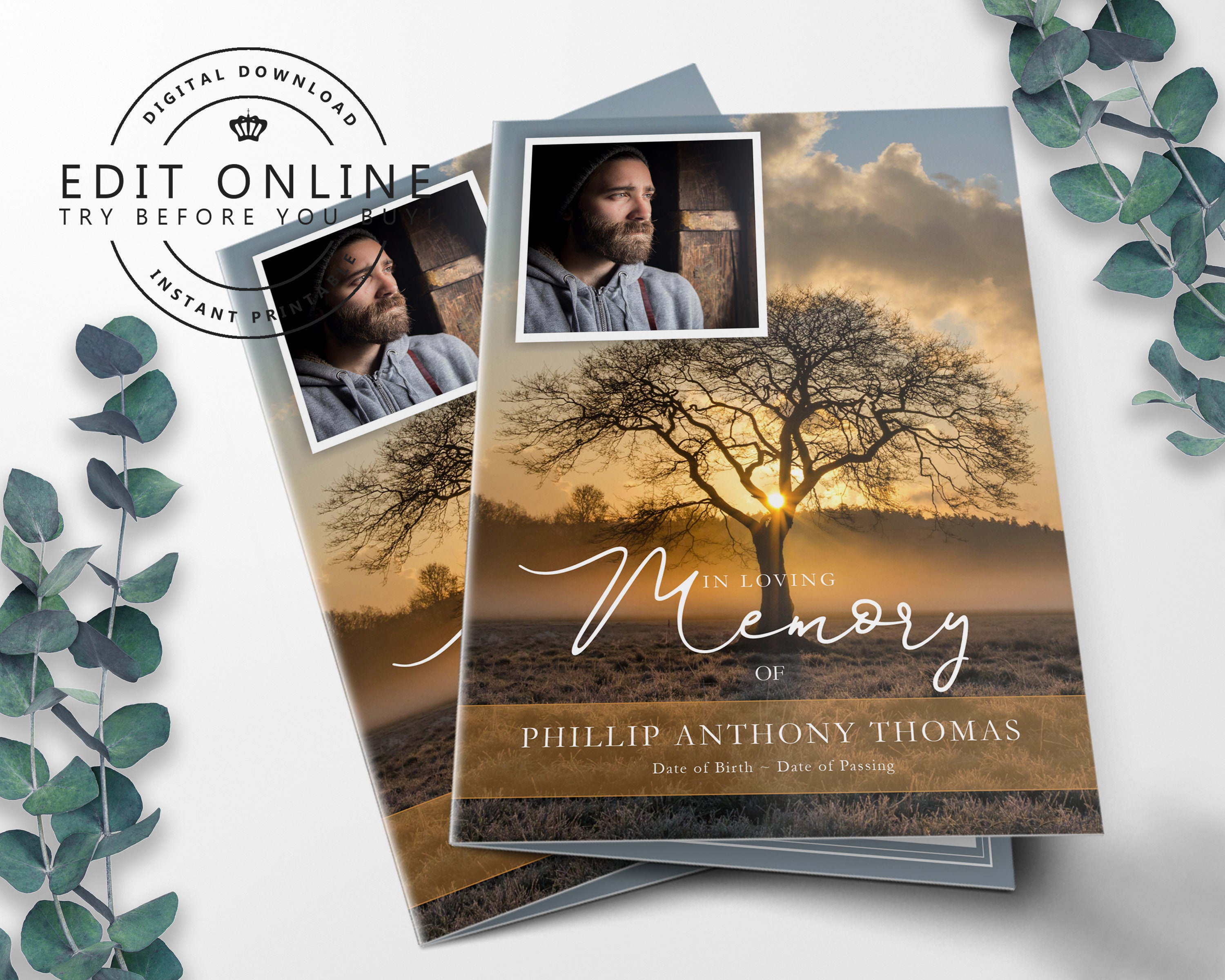 Printable Funeral Program Template Order of Service | Etsy UK