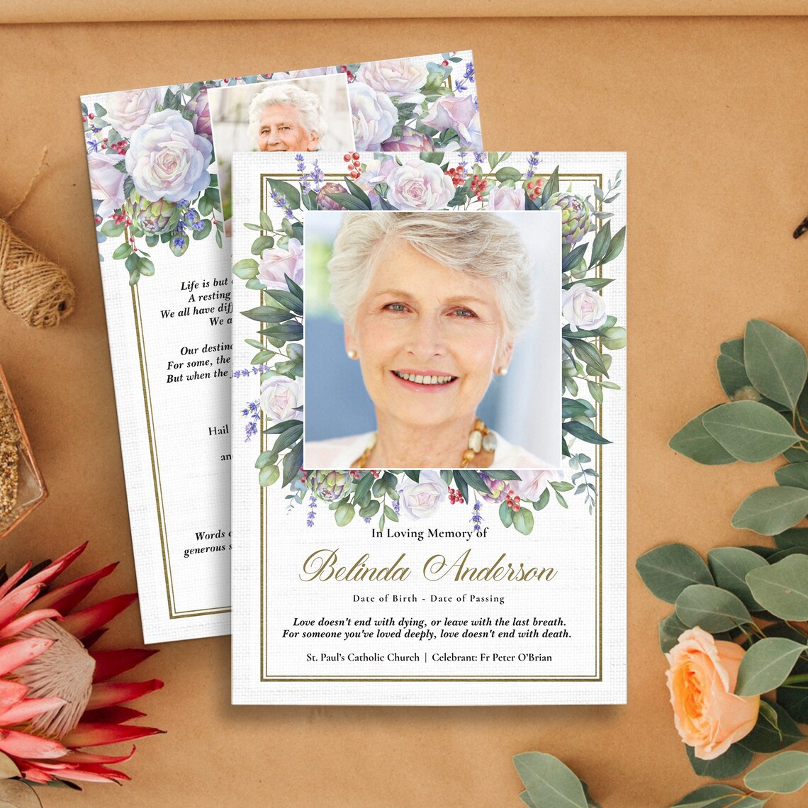 Funeral Program Template Funeral Programs Obituary Funeral - Etsy