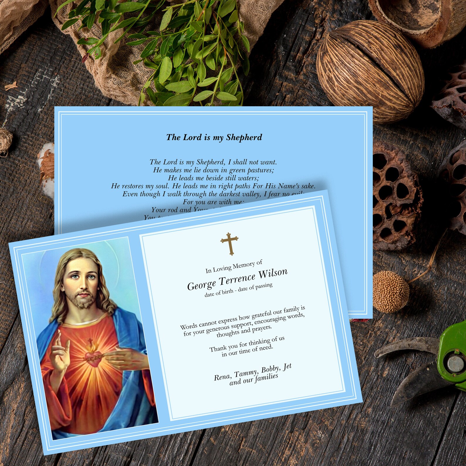 Funeral Thank You Card Template Funeral Cards Funeral - Etsy