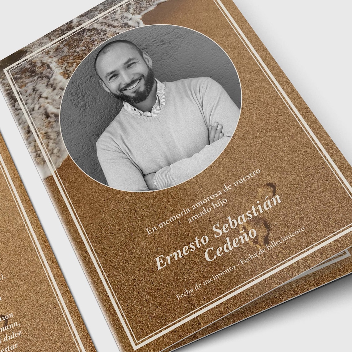 Spanish Funeral Program Template, Spanish Memorial Service, Footprints ...