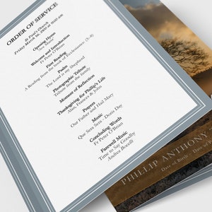 Printable Funeral Program Template | Order of Service | Celebration of ...
