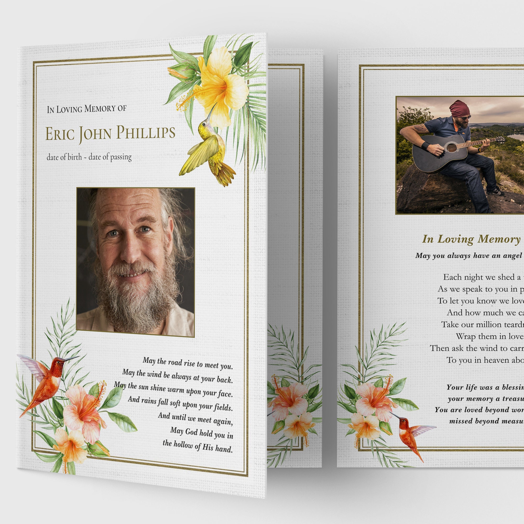 Funeral Program Template Order of Service Celebration of - Etsy