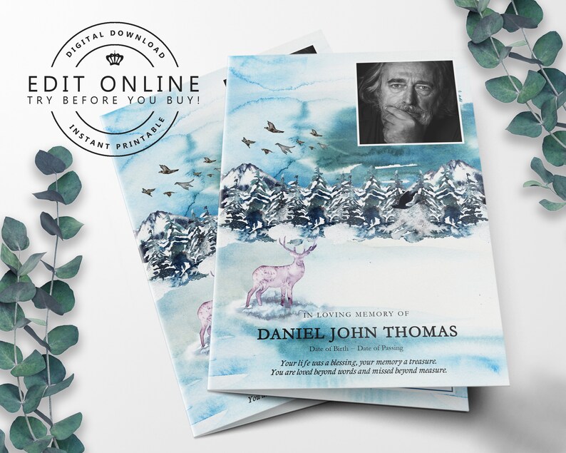 Funeral Program Template Funeral Poems Funeral Programs - Etsy