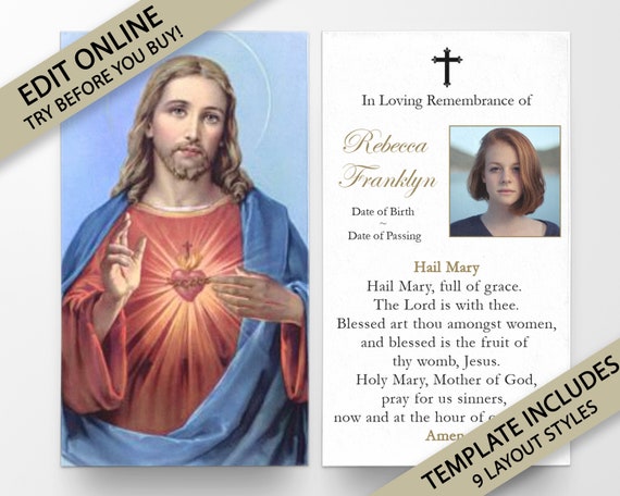 Holy Cards For Funerals Memorial Cards – Scenic Repose
