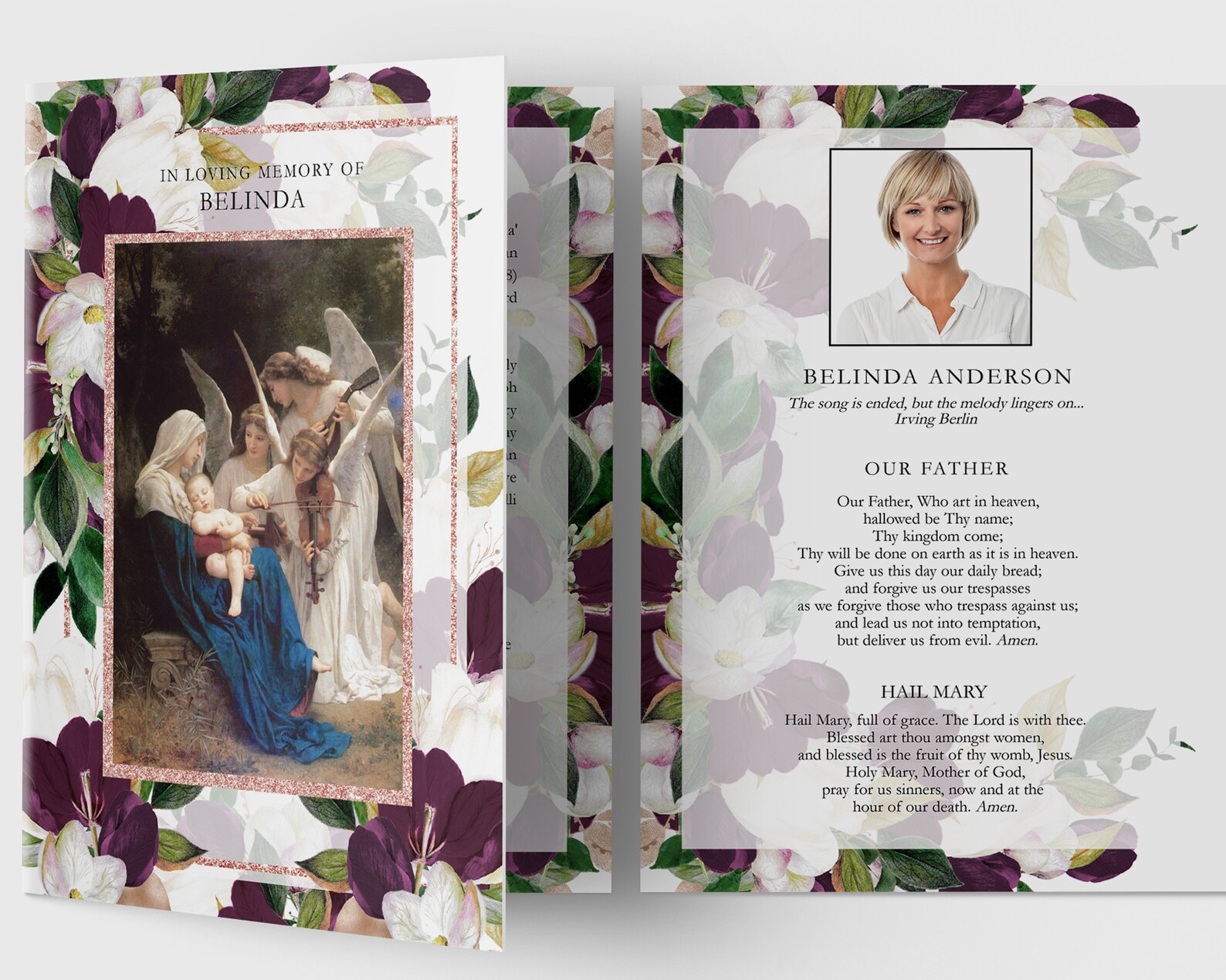 Funeral Program Template Funeral Poems Funeral Programs | Etsy