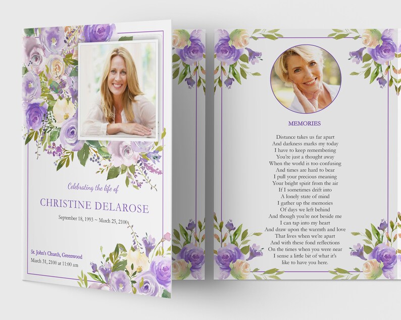 Printable Funeral Program Template Order of Service | Etsy