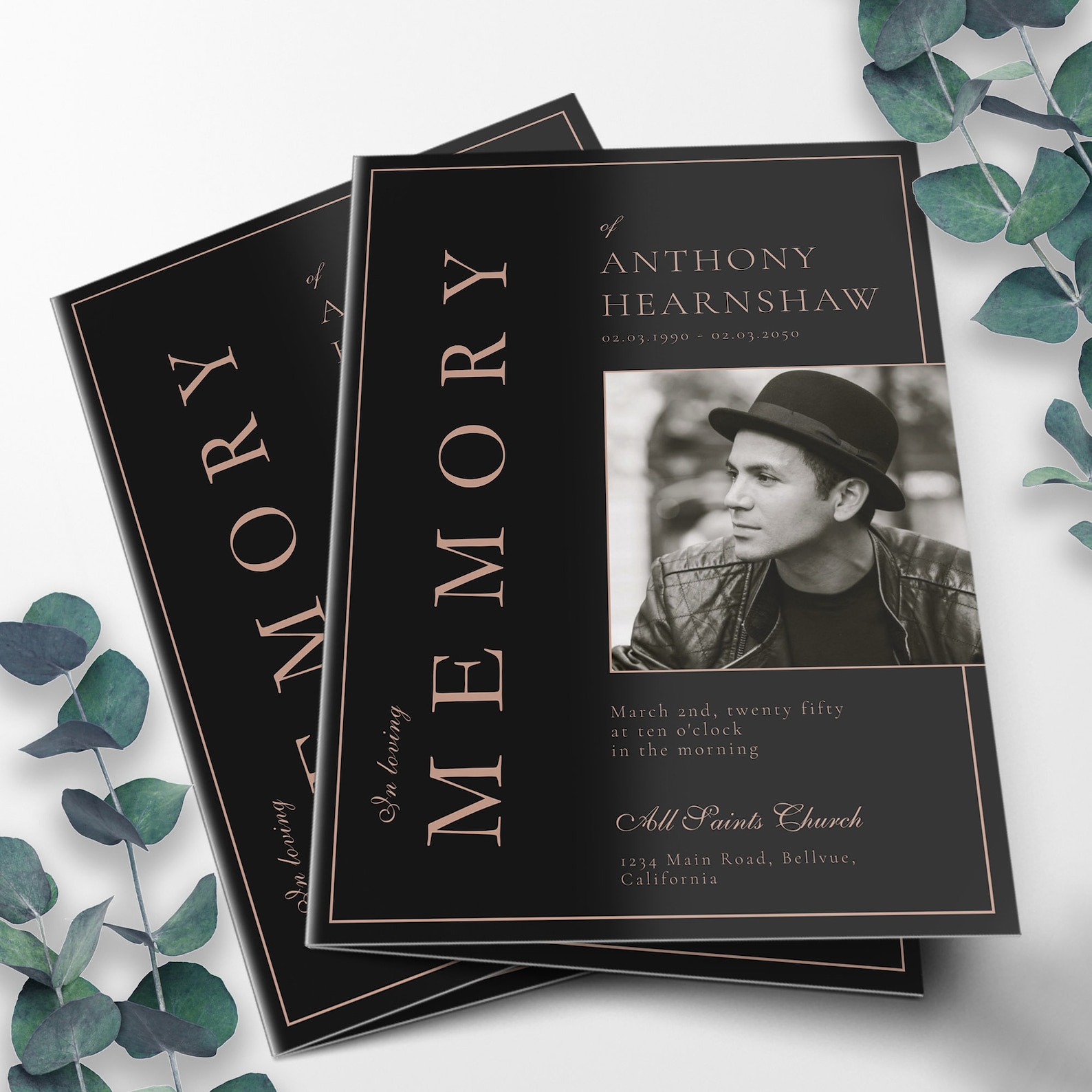 Editable Funeral Program Template, Memorial Service Template, Funeral ...