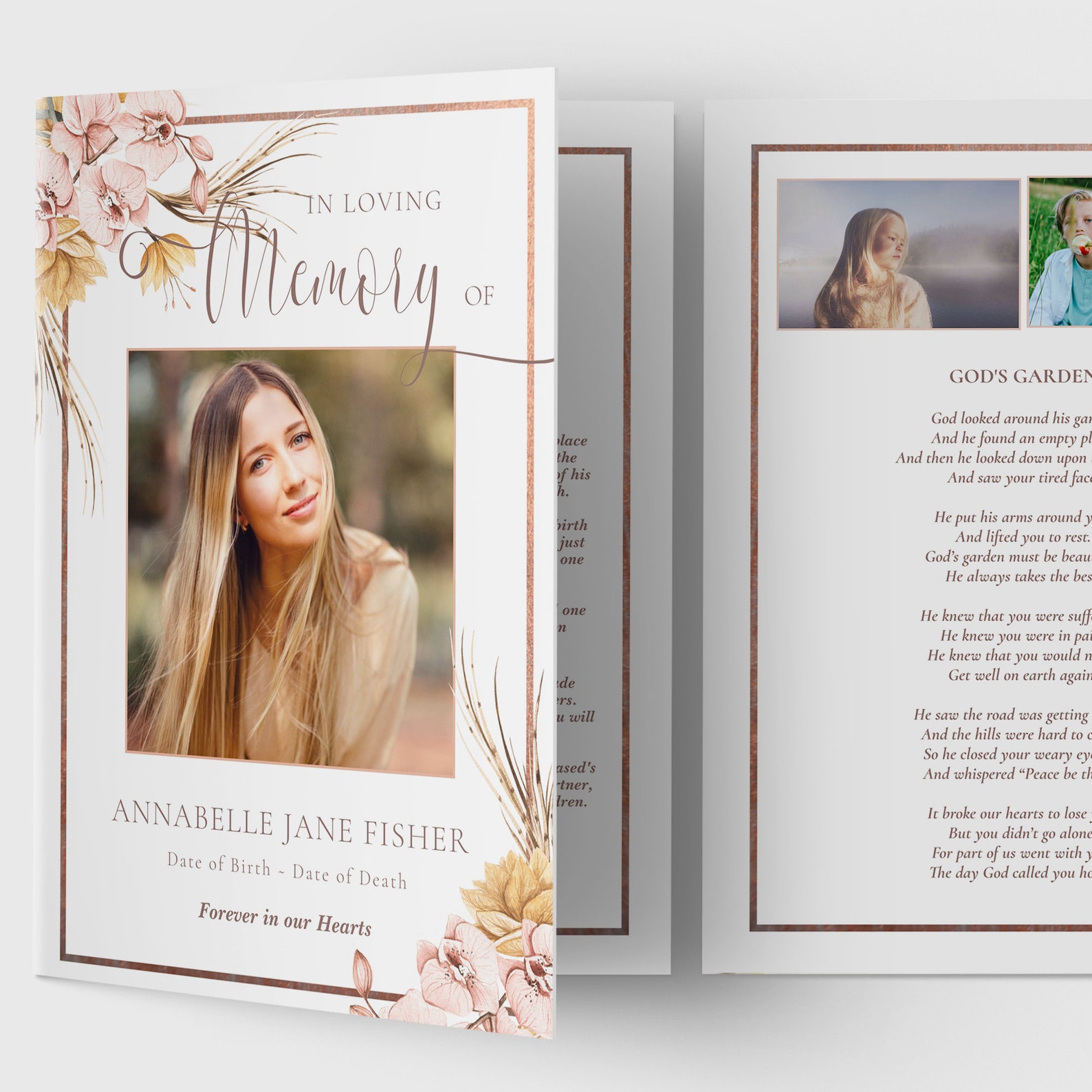 Funeral Program Template Funeral Poems Funeral Programs - Etsy