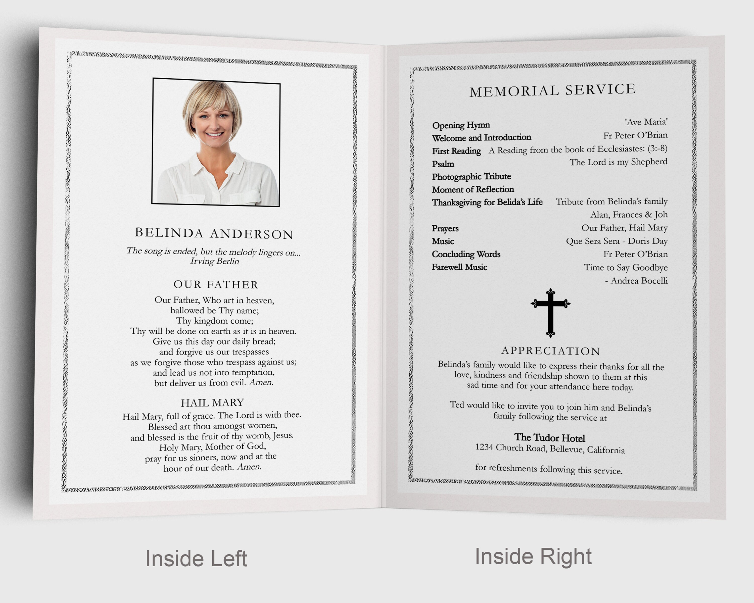 Funeral Program Template Funeral Poems Funeral Programs | Etsy