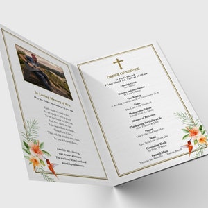 Funeral Program Template, Order of Service, Celebration of Life ...