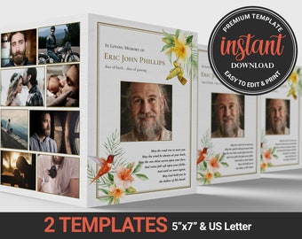 Printable Funeral Program Template, Order of Service, Celebration of ...