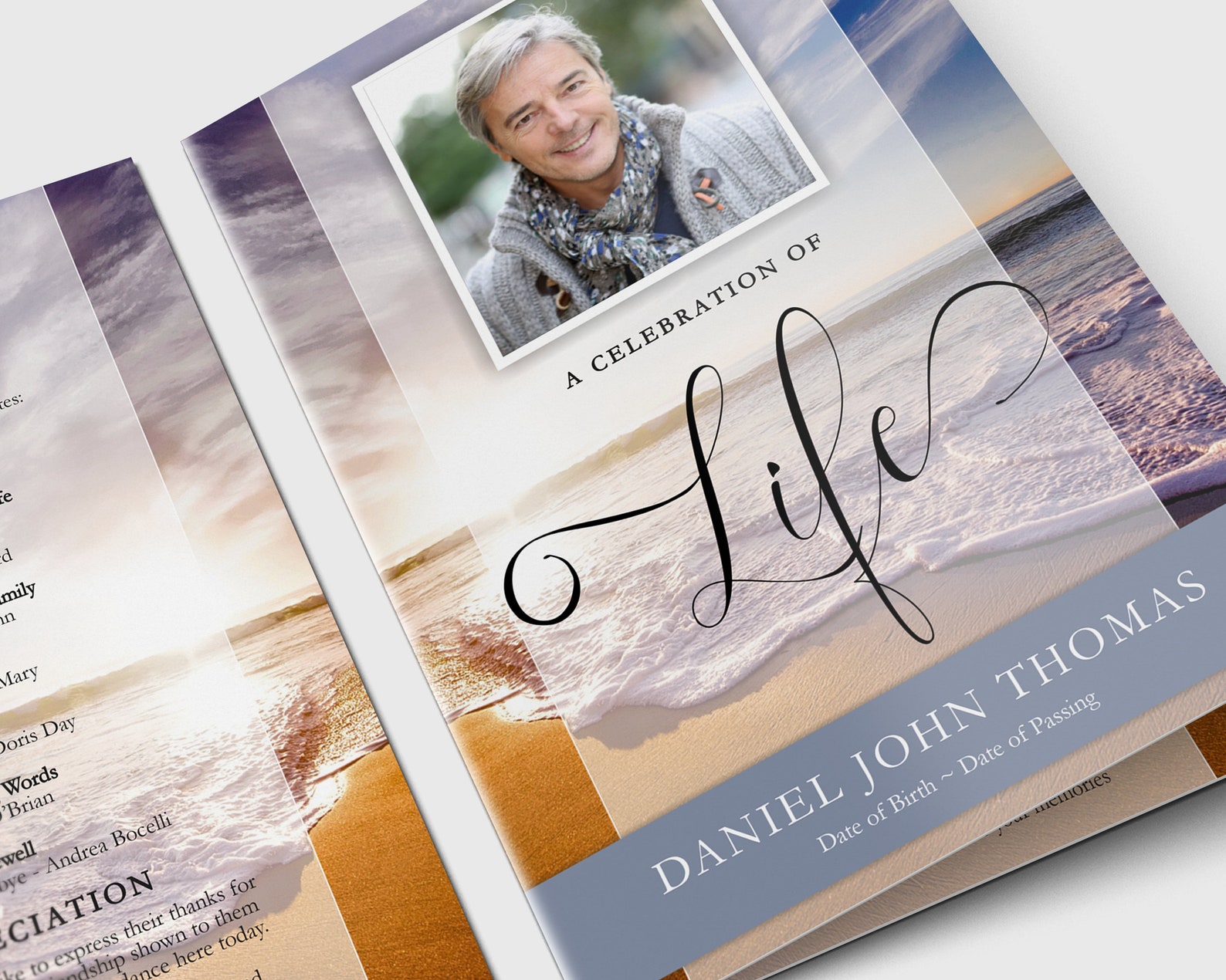 Funeral Program Template Funeral Poems Funeral Programs | Etsy