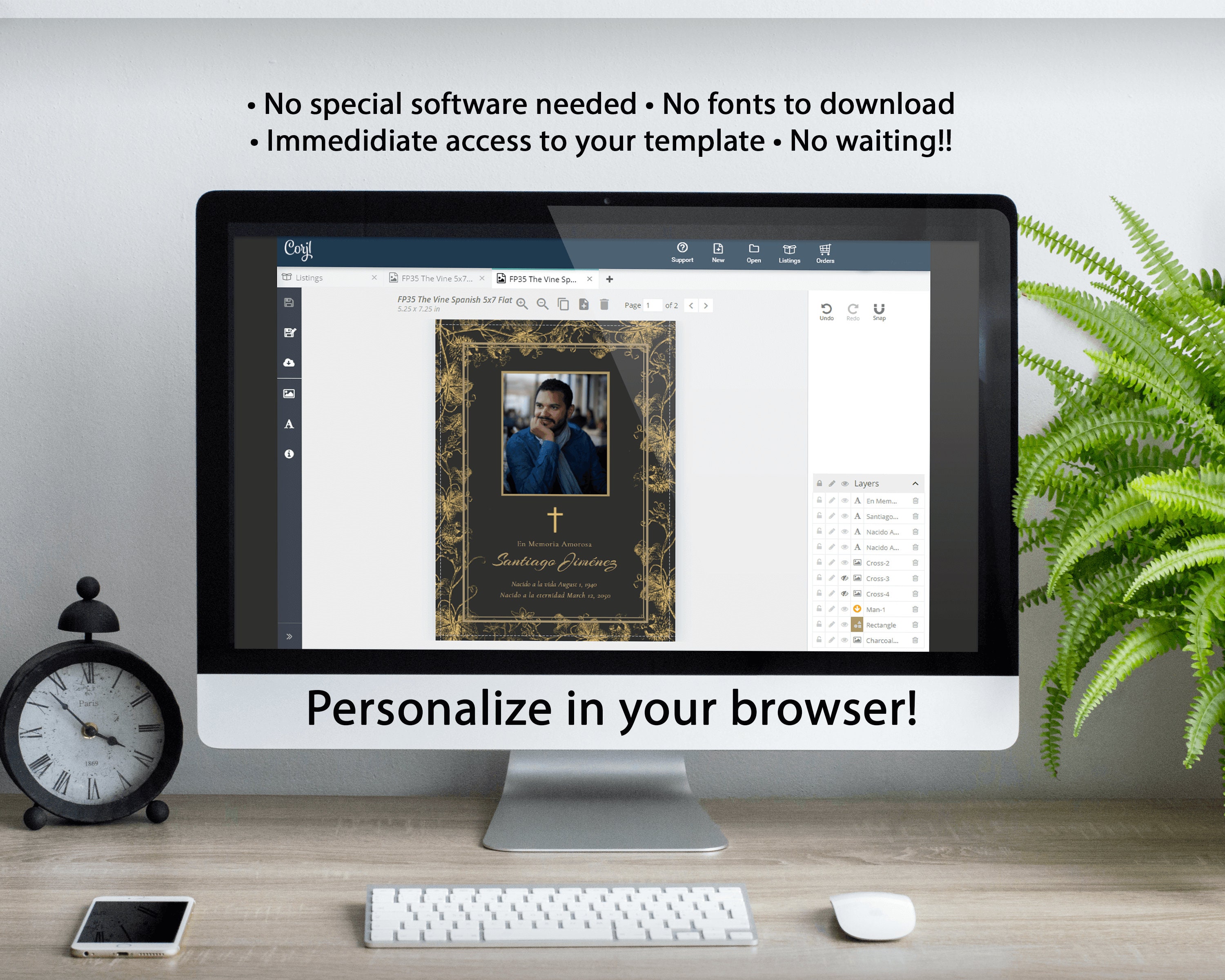 Spanish Funeral Program Template Funeral Card Funeral - Etsy