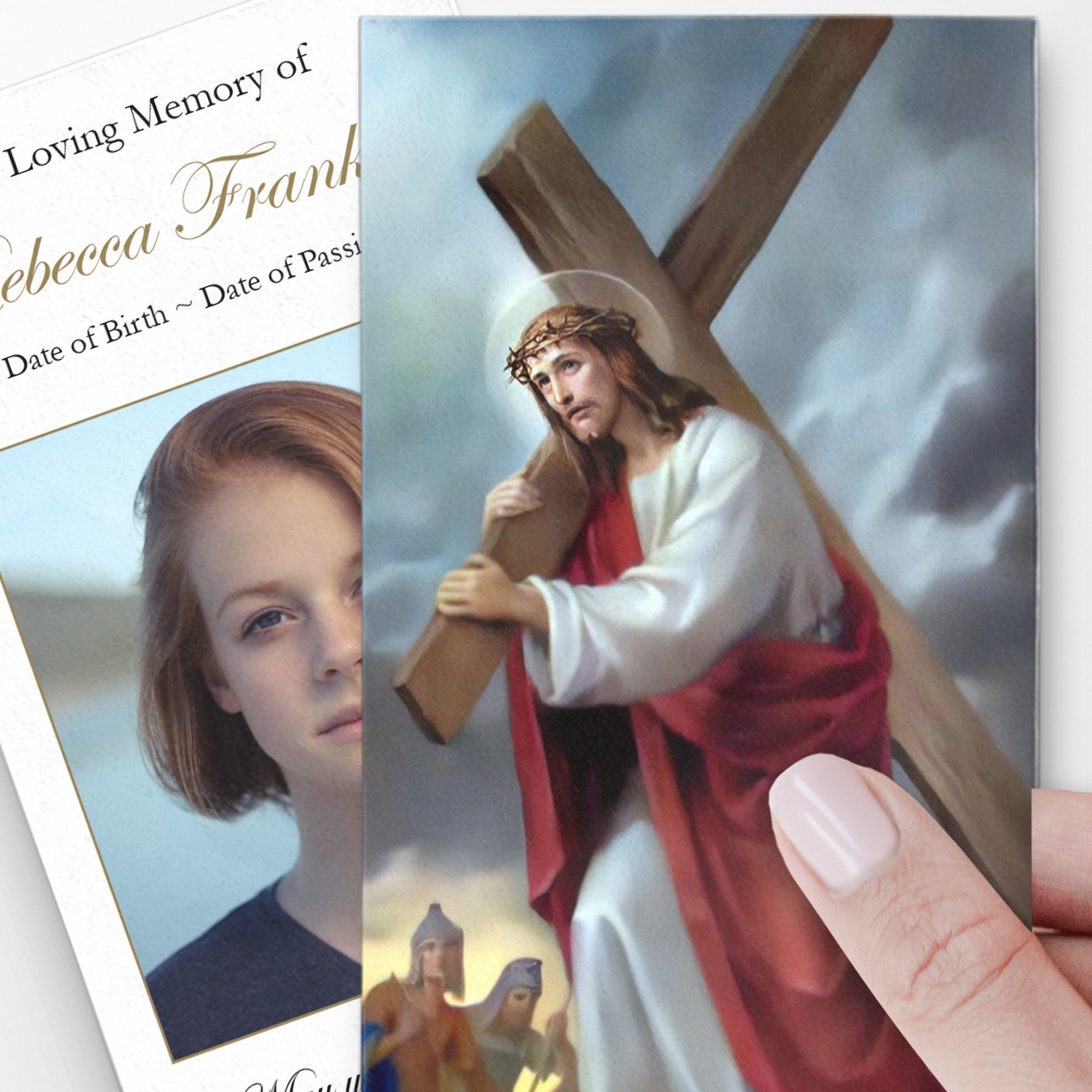 Prayer Cards Carrying the Cross Memorial Prayer Cards | Etsy