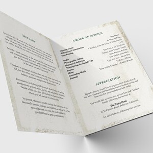 Printable Funeral Program Template | Order of Service | Celebration of ...