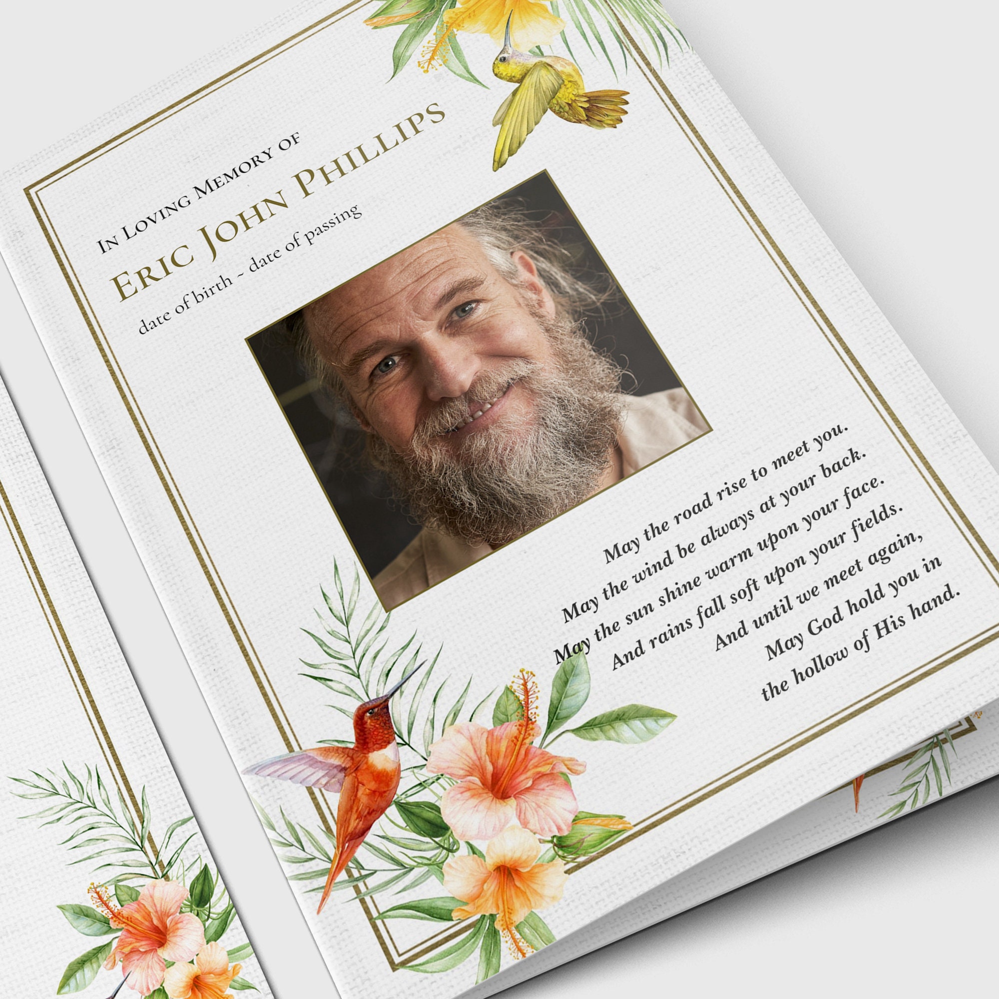 Funeral Program Template, Order of Service, Celebration of Life ...