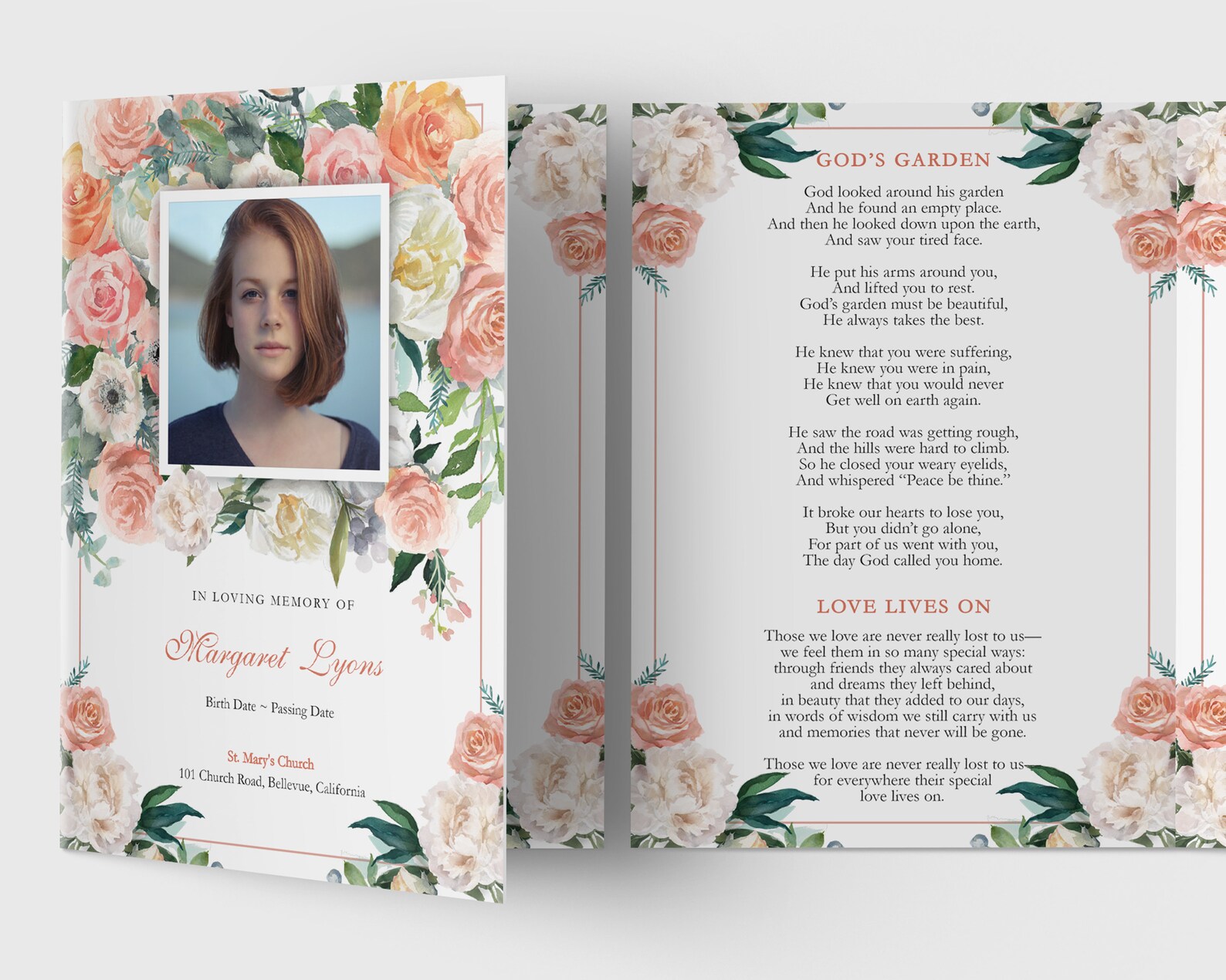Funeral Program Template Funeral Poems Funeral Programs - Etsy Canada