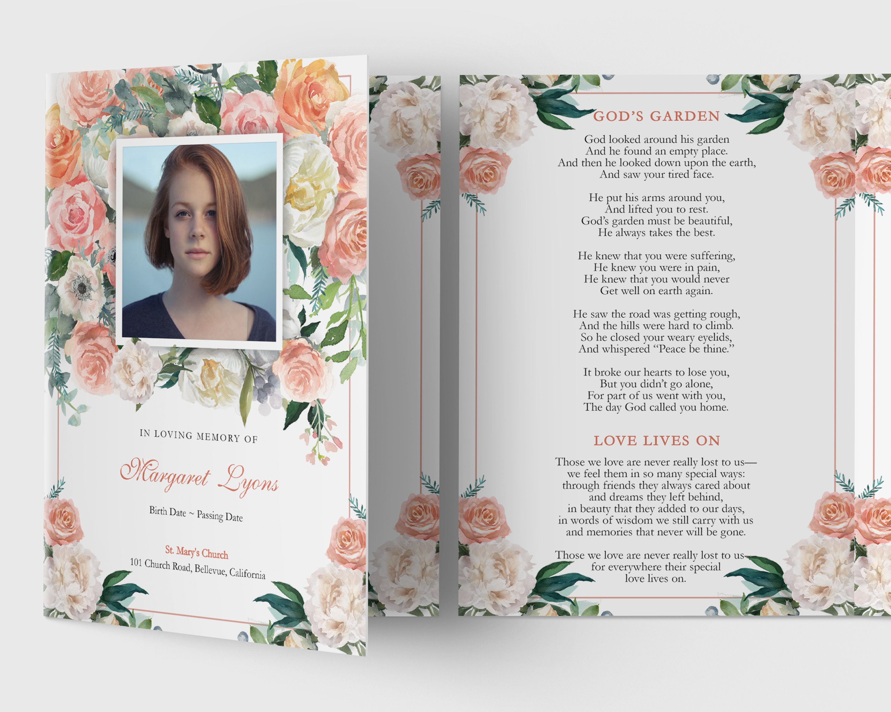 Funeral Program Template Funeral Poems Funeral Programs - Etsy Canada