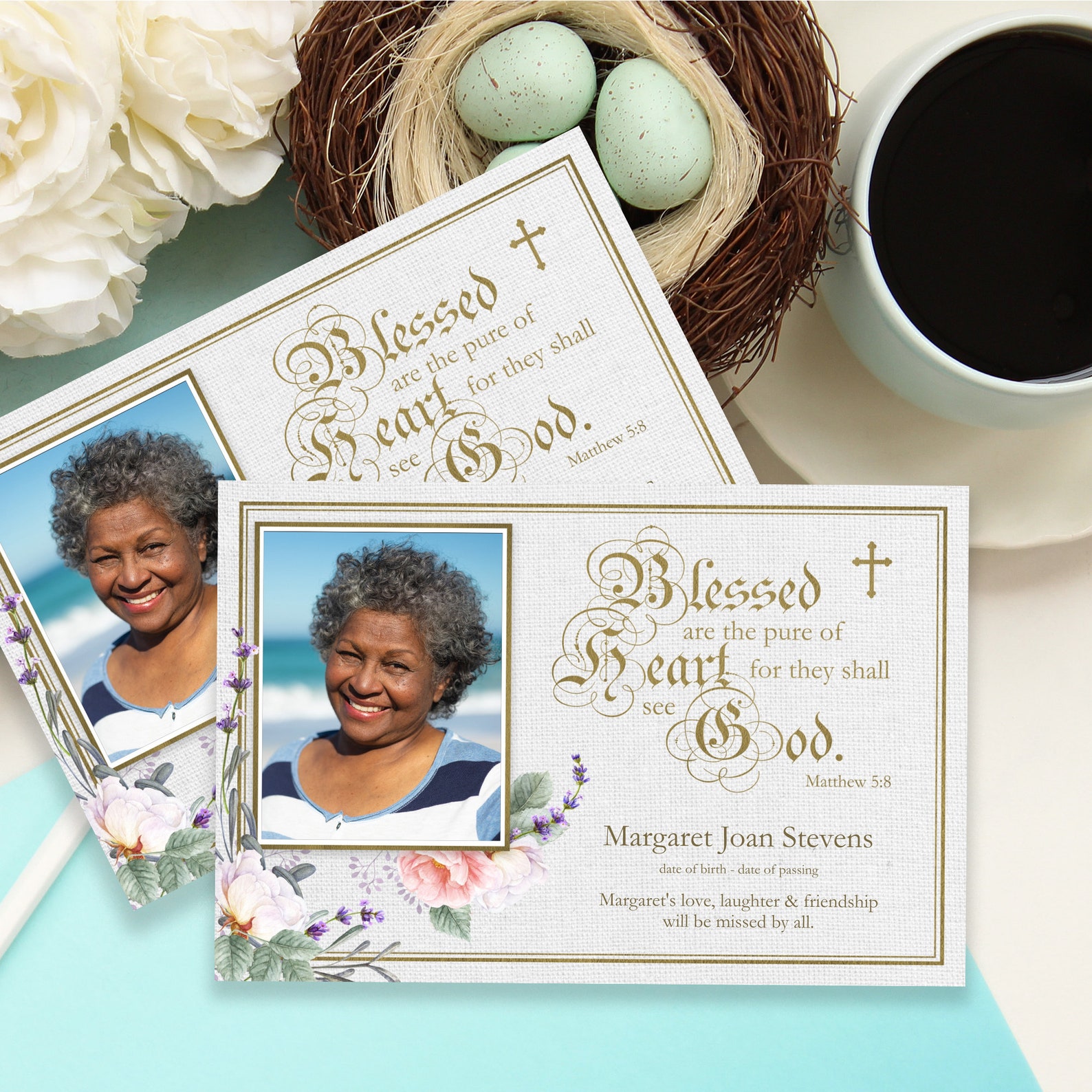 Funeral Thank You Card Template Funeral Cards Funeral - Etsy