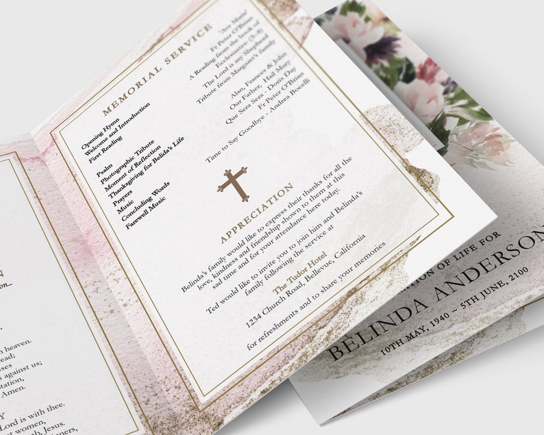 Funeral Program Template Funeral Poems Funeral Programs - Etsy
