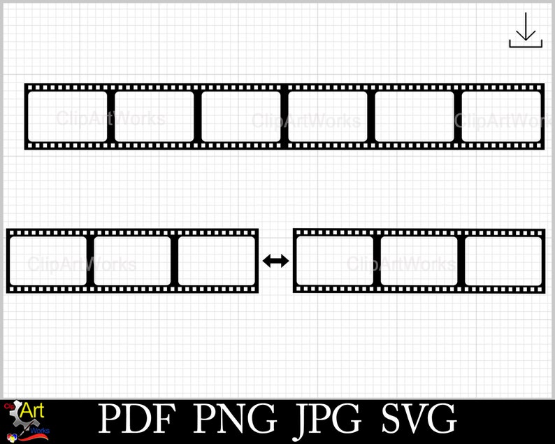 Film Strip Movie Clips Clipart - Etsy