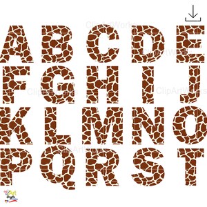 Giraffe Pattern Alphabet Clipart - Etsy