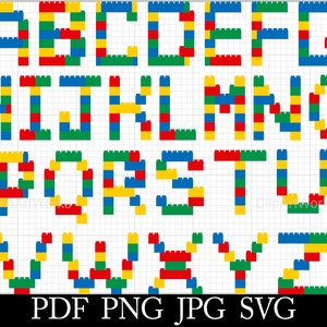 Building Brick Blocks Alphabet Clipart - Etsy