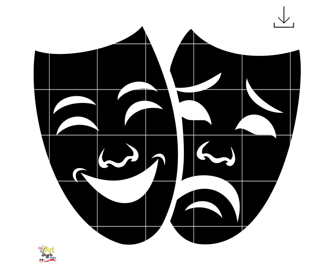 Thespian Mask Clipart - Etsy