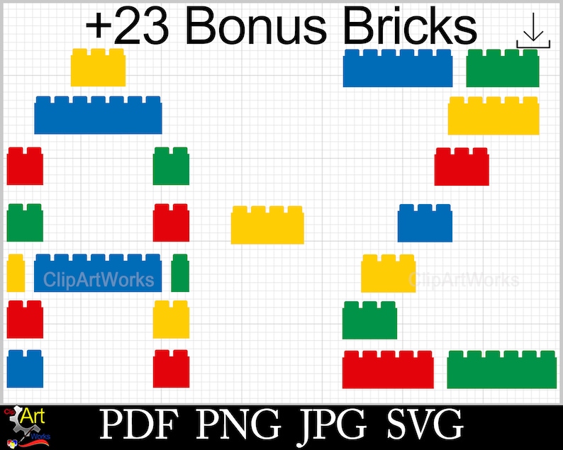 Building Brick Blocks Alphabet Clipart - Etsy