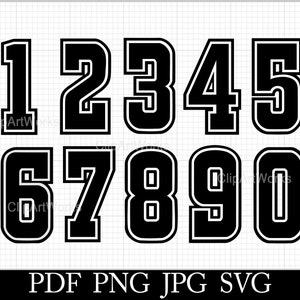 Jersey Numbers Clipart - Etsy