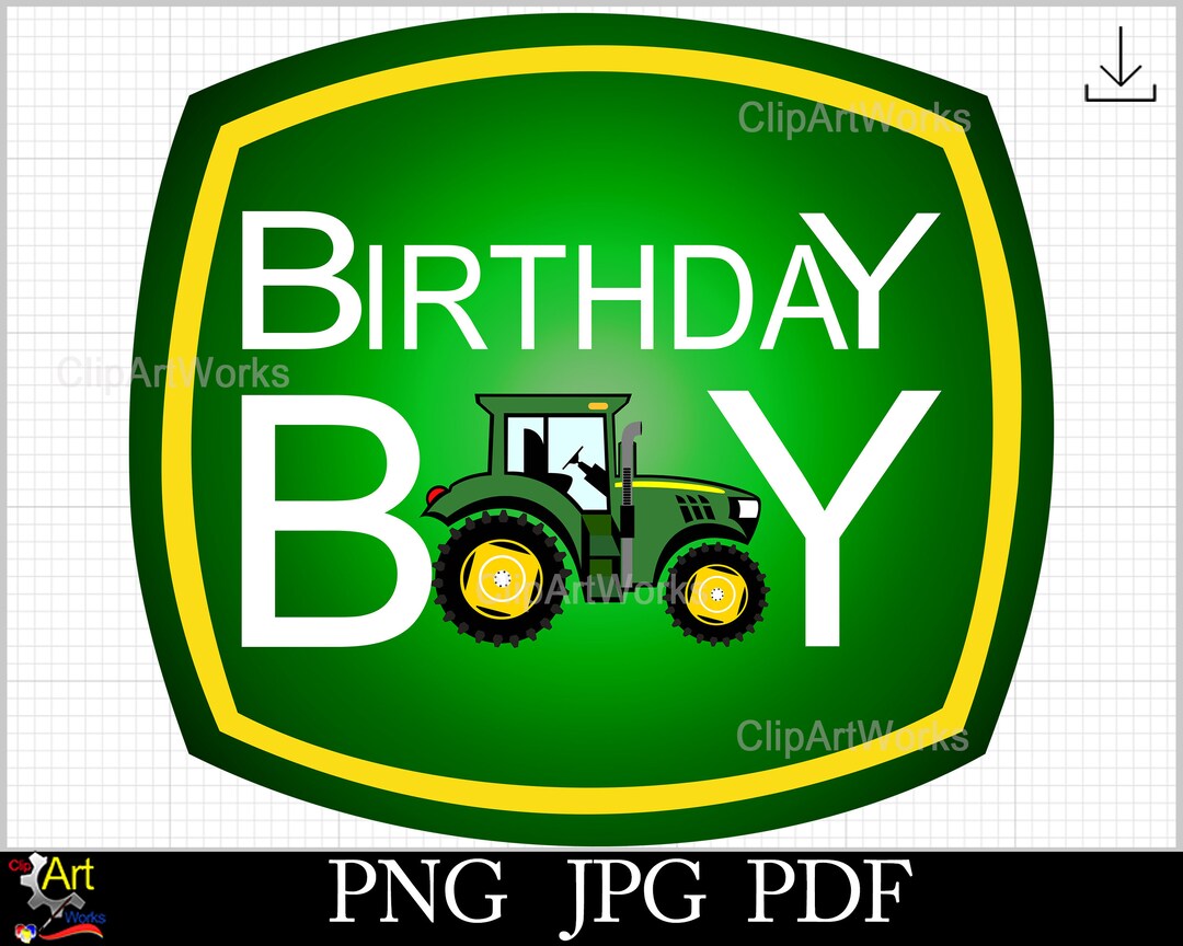 Tractor Birthday Boy Clipart - Etsy