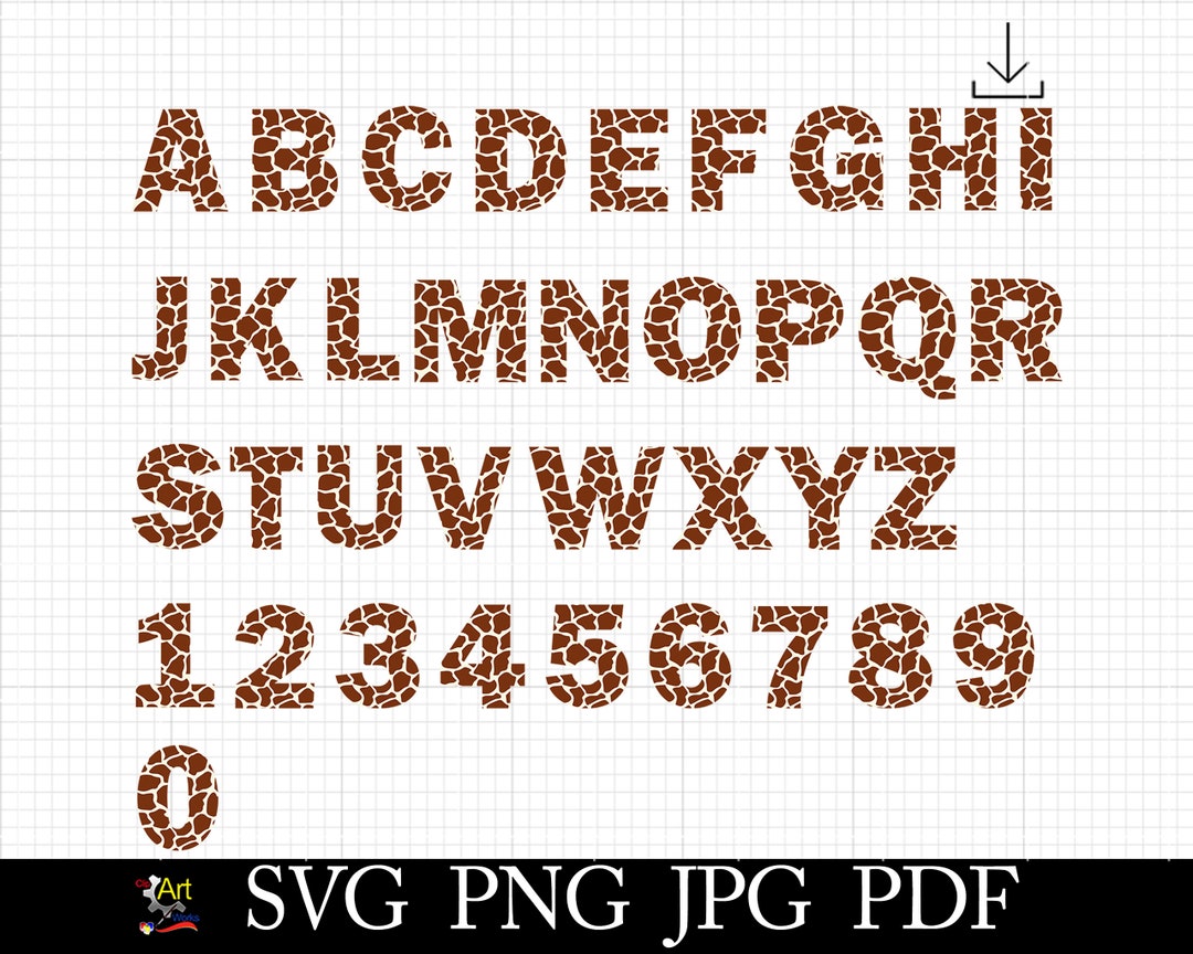 Giraffe Pattern Alphabet Clipart - Etsy