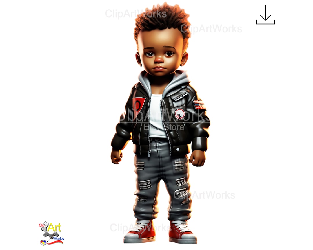 African American Boy Child Clipart PNG - Etsy