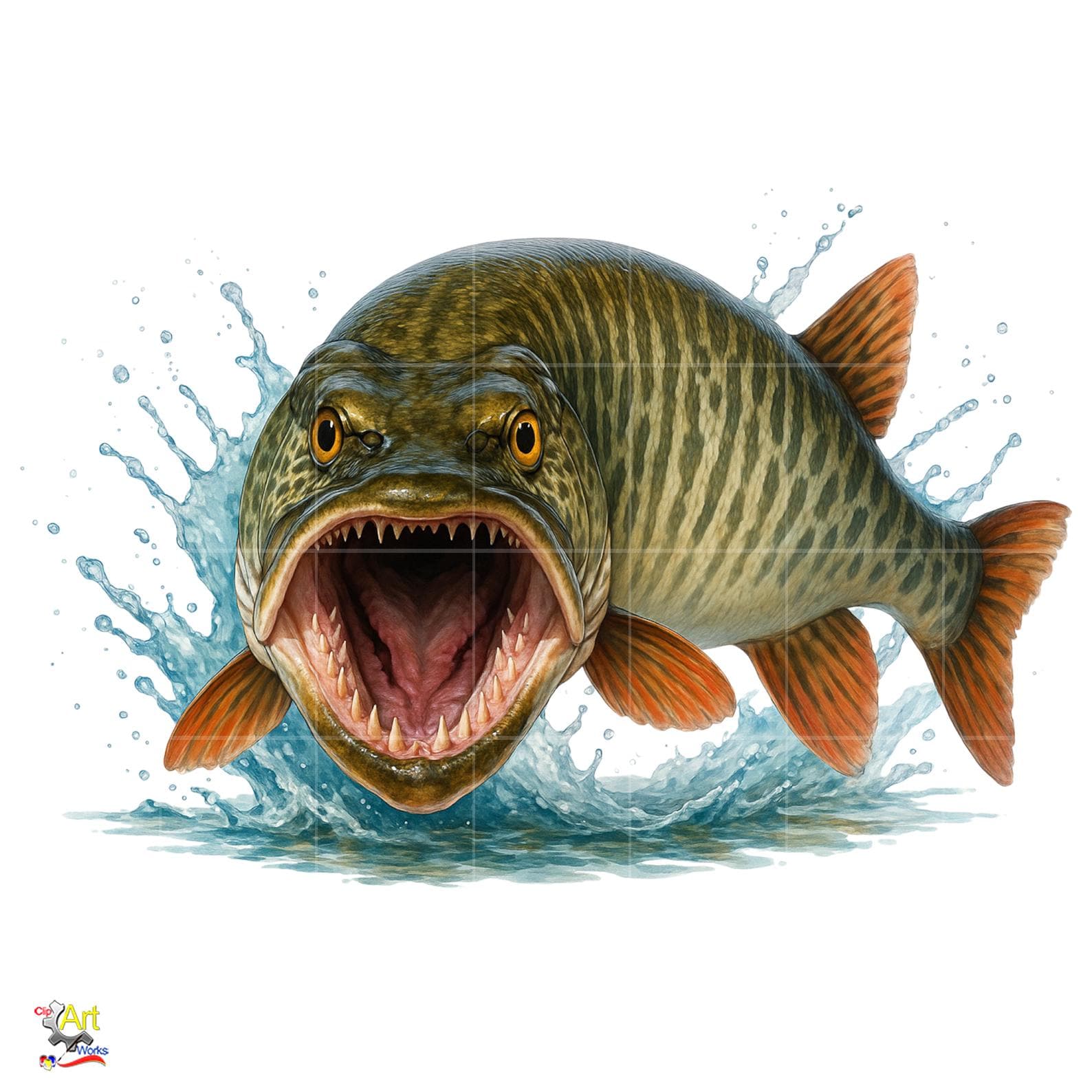 Musky Fish PNG Clipart Bundle: Muskellunge Fishing Illustration ...