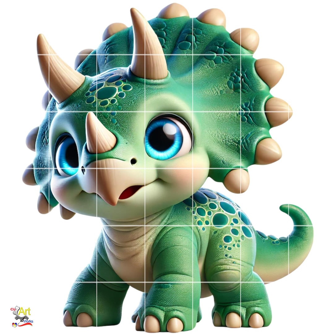 Triceratops Baby Dinosaur Clipart PNG | 10 Images Bundle - Etsy