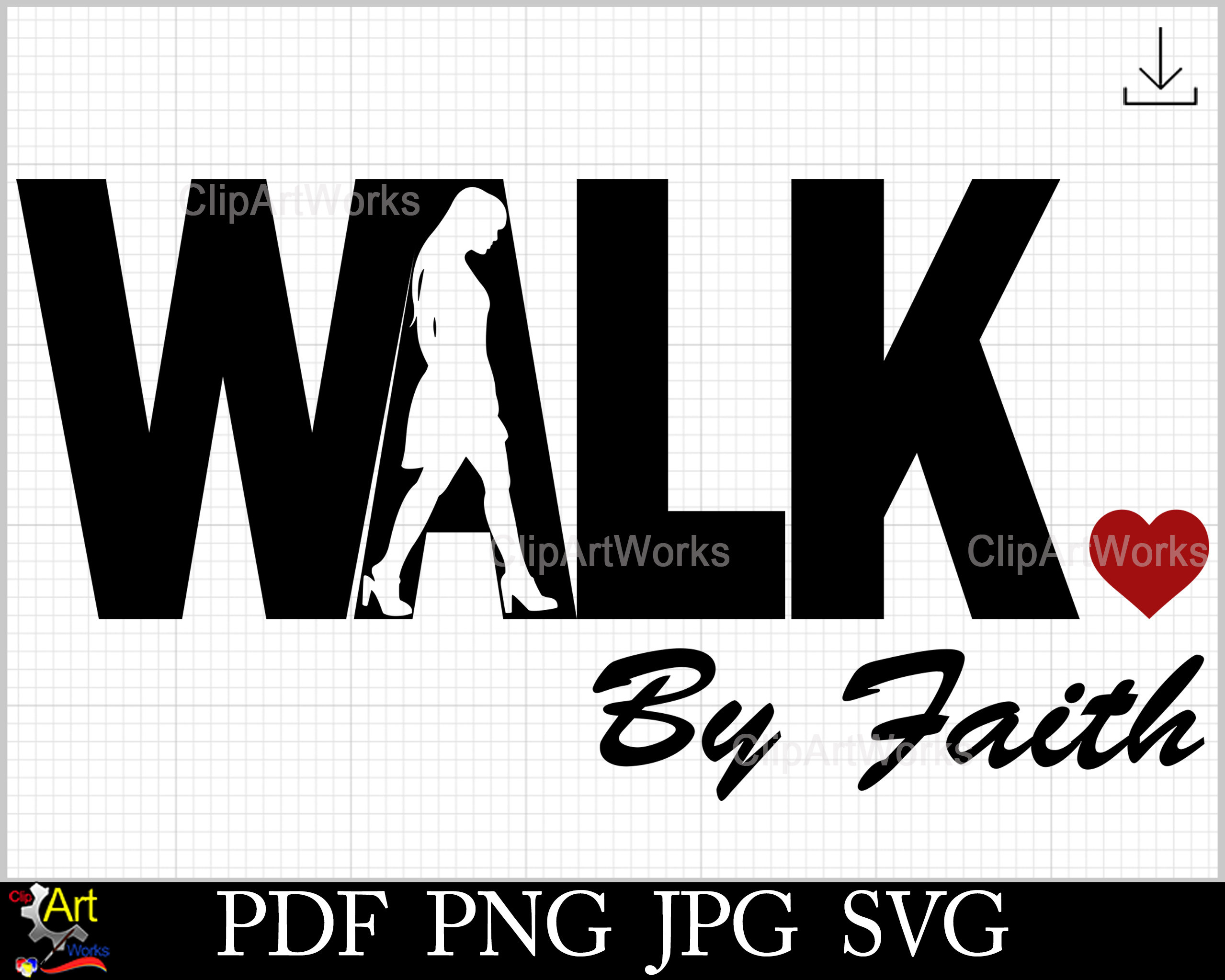 Walk by Faith Clipart - Etsy