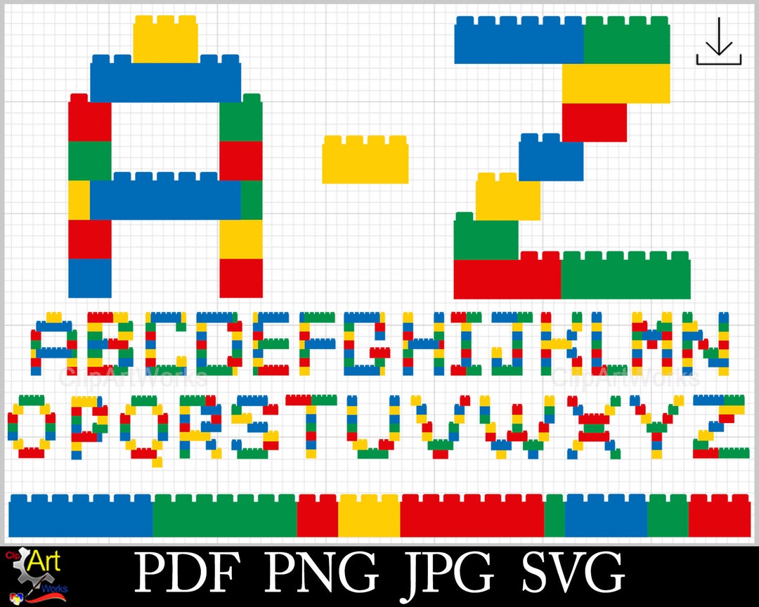 Building Brick Blocks Alphabet Clipart - Etsy