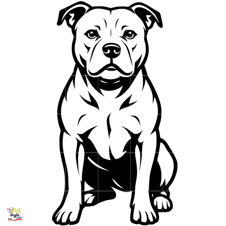Staffordshire Bull Terrier Clipart Bundle: Staffy Dog SVG, PNG, PDF ...