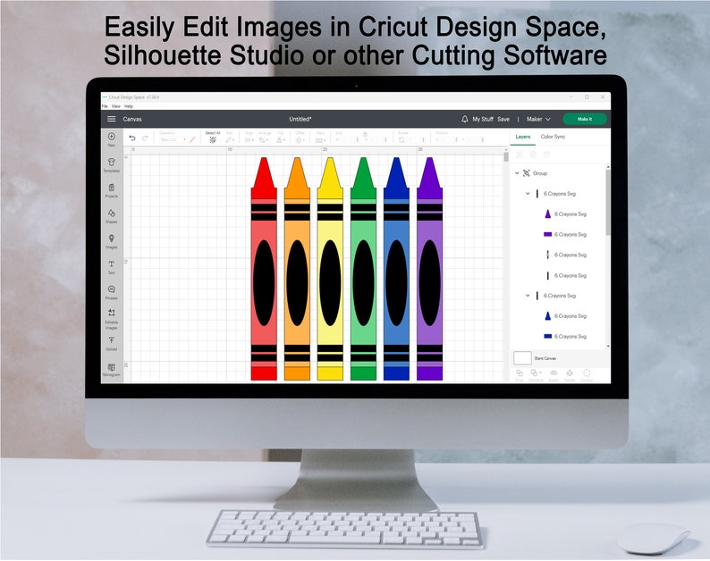 6 Pack Crayons Clipart - Etsy