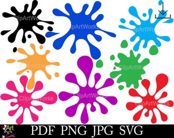 Paint Splotches SVG Ink Splotches SVG Paint Splatter SVG - Etsy