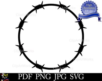 Barbed Wire Circle Frame Svg Barb Wire Wreath Svg Fence Svg. - Etsy