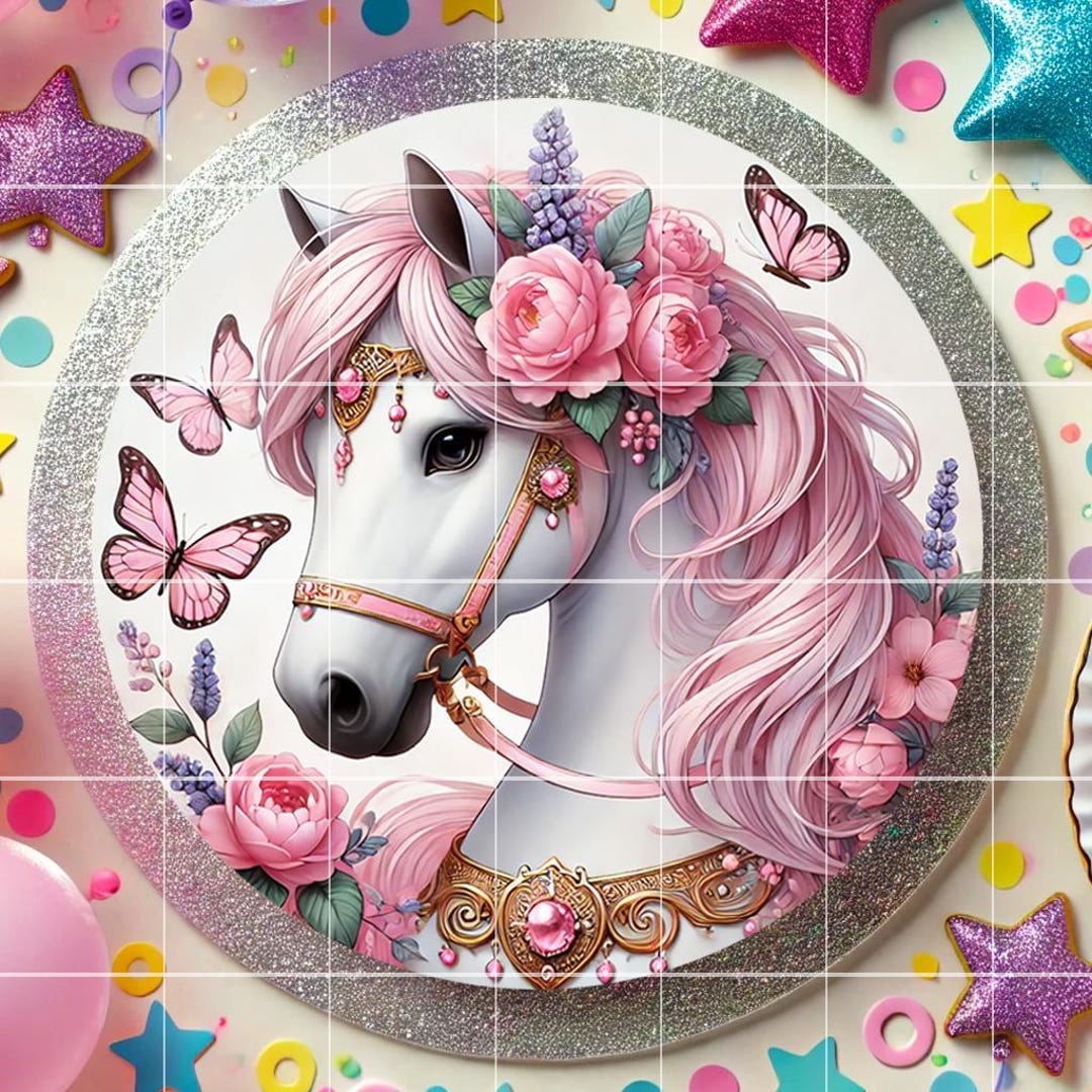 Printable Horse Cake Topper Image, Digital Download Birthday Party ...