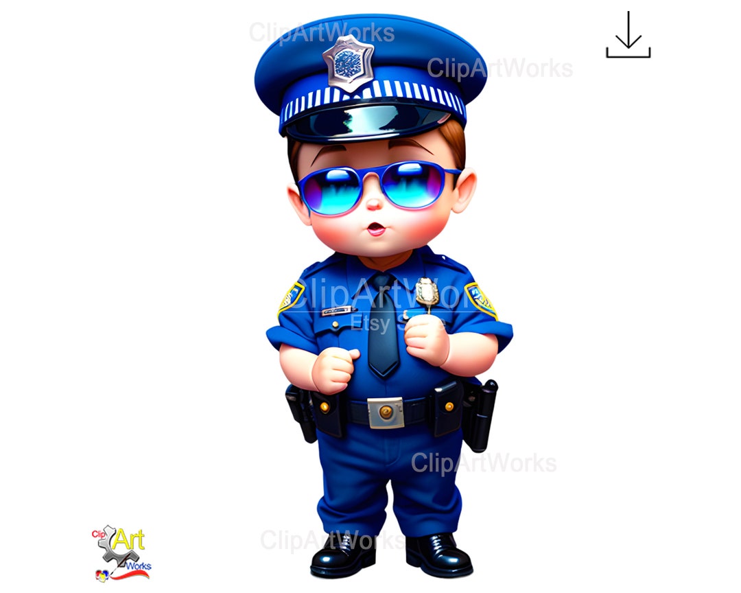 Policeman Baby Child Clipart PNG - Etsy