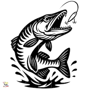 Musky Fish Clipart Svg | Png | Jpg | Dxf | Eps – Fish Clipart Bundle ...