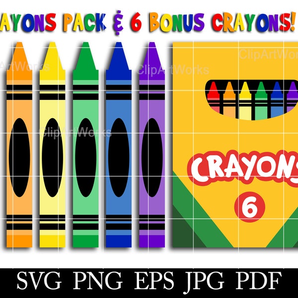 Crayon Box Clipart - Etsy